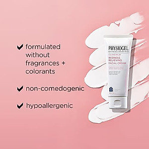 Physiogel Calming Relief Facial Cream, Reduces Redness in 30 mins, Moisturizer for Men & Women, For Dry, Red, Itchy, Sensitive Skin, Strengthens Skin Barrier, Free of Fragrance,Dermatologically Tested