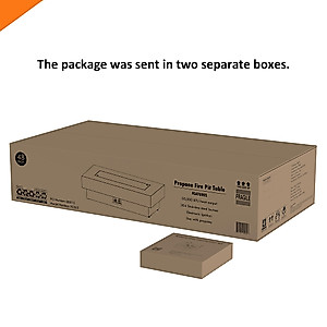 BAIDE HOME 48-inch Fire Table with Natural Gas Conversion Kit, 50,000BTU Outdoor Modern Patio Fire Pit Table w/Rectangular Burner Lid, Glass Rocks, Cover