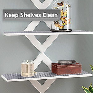 Shelf Liner 13.5 Inch x 20FT, Drawer Liner for Kitchen Cabinets Shelves Tabletops, Non-Adhesive Kitchen Shelf Liner Refrigerator Liners, Silver Grey