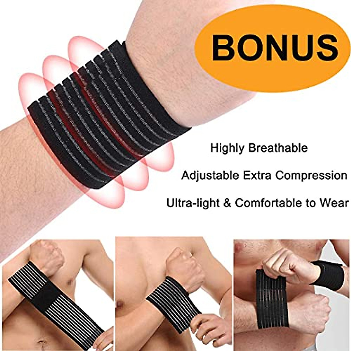Ankle Brace, 2PCS Ankle Braces for Men & Women, Adjustable Compression Ankle Wrap Support for Ankle Protection, Breathable & Comfortable, Ankle Support Brace for Sprains, Sports Injuries and Recovery