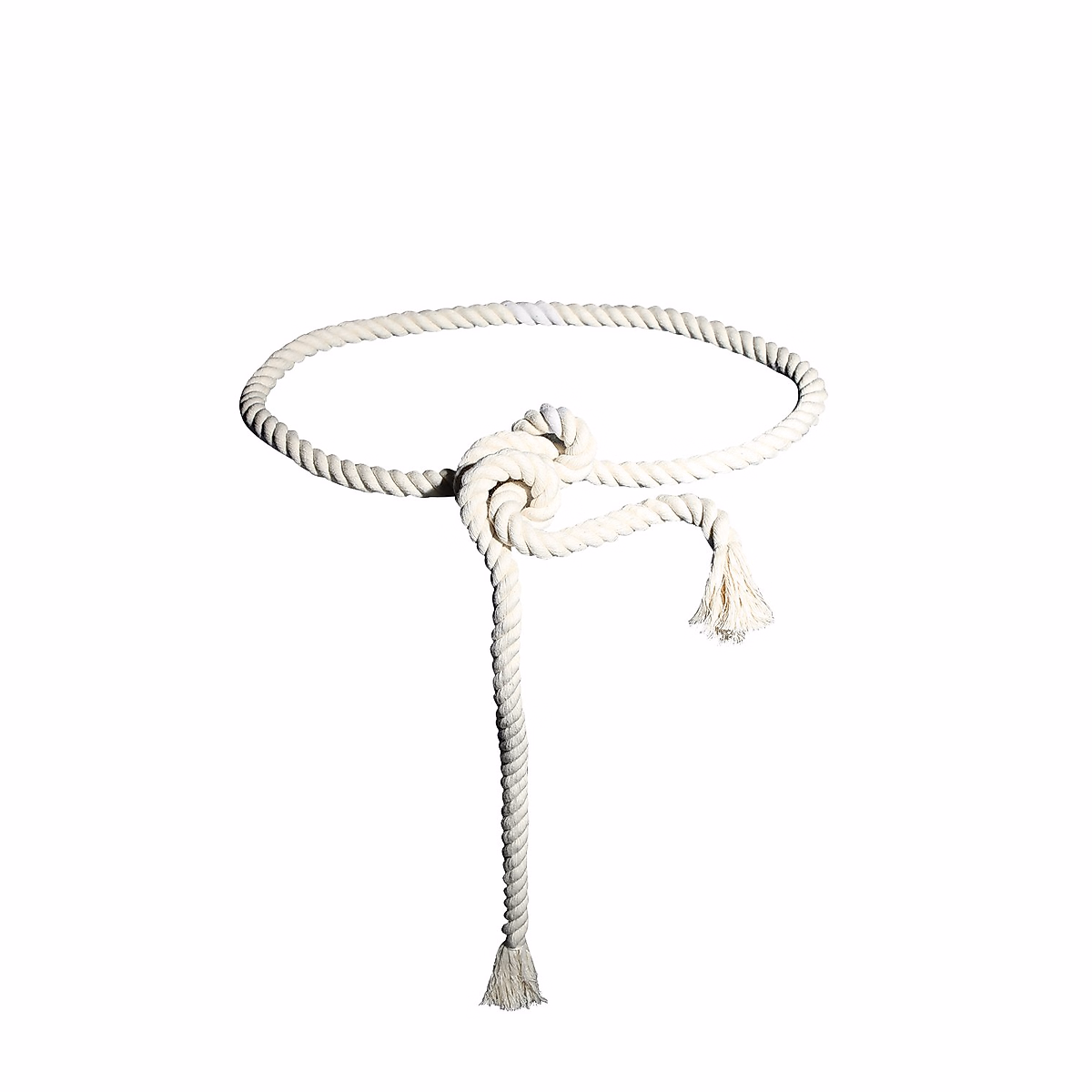 ByTheR Mens Rope Belt Fashion Gothic Style Twisted Shape Thick Adjustable Cotton Ivory