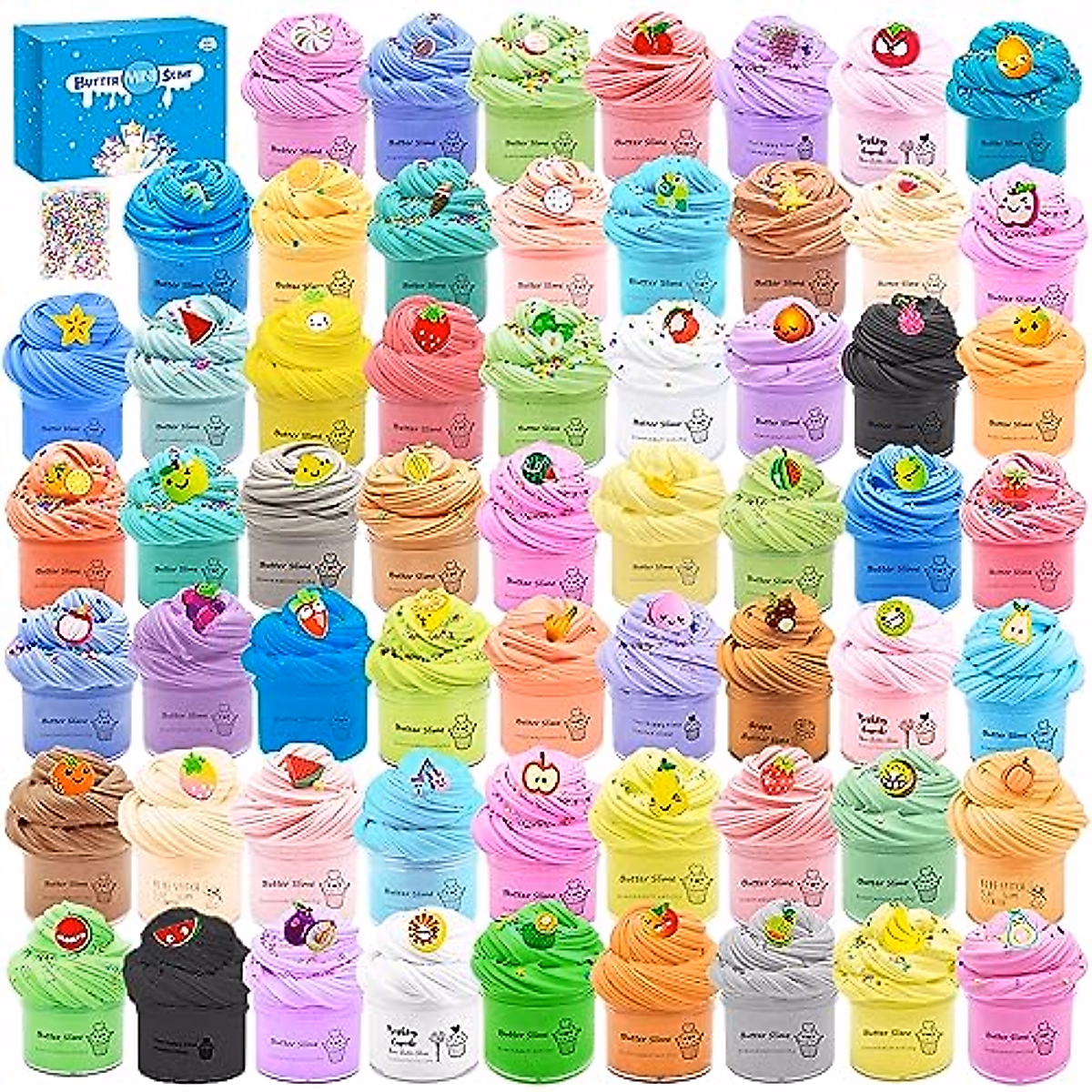 60pack Mini Butter Slime Kit, Party Favor Gifts Slime Stress Relief Toy Scented Sludge Toy for Kids，Birthday Gifts, School Prizes