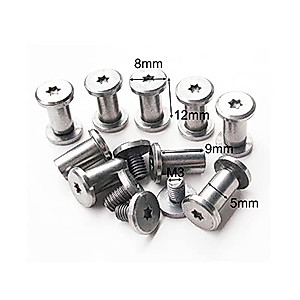 NC HAISDA Folding Knife Corby Bolts Pocket Knives Pivot Pins EDC Knifemakers Screw Fasteners Rivets DIY Knife Handle Studs Pack of 10 9mm