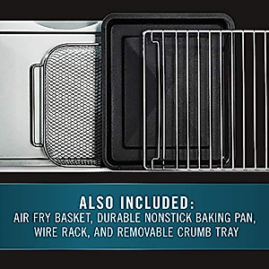 Calphalon Air Fryer Oven, 11-in-1 Toaster Oven Air Fryer Combo, 26.4 QT/25 L, Fits 12" Pizza, Stainless Steel