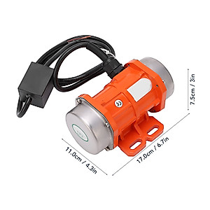 110V Vibrating Motor 110V 3600Rpm Single Asynchronous Motor Concrete Vibrator Micro Vibration Motor Vibrator Aluminum Power Concrete Vibrators (100W)
