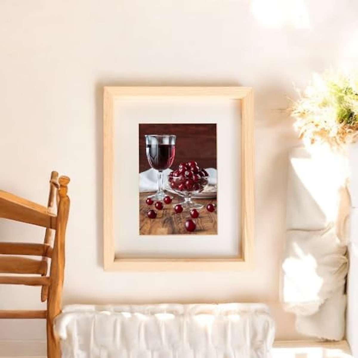 Wood Side Wooden Poster Picture Frame 16x20-100% Natural Eco Unfinished Solid Pine Wood with Thick Borders for Wall Mounting Photo Frame