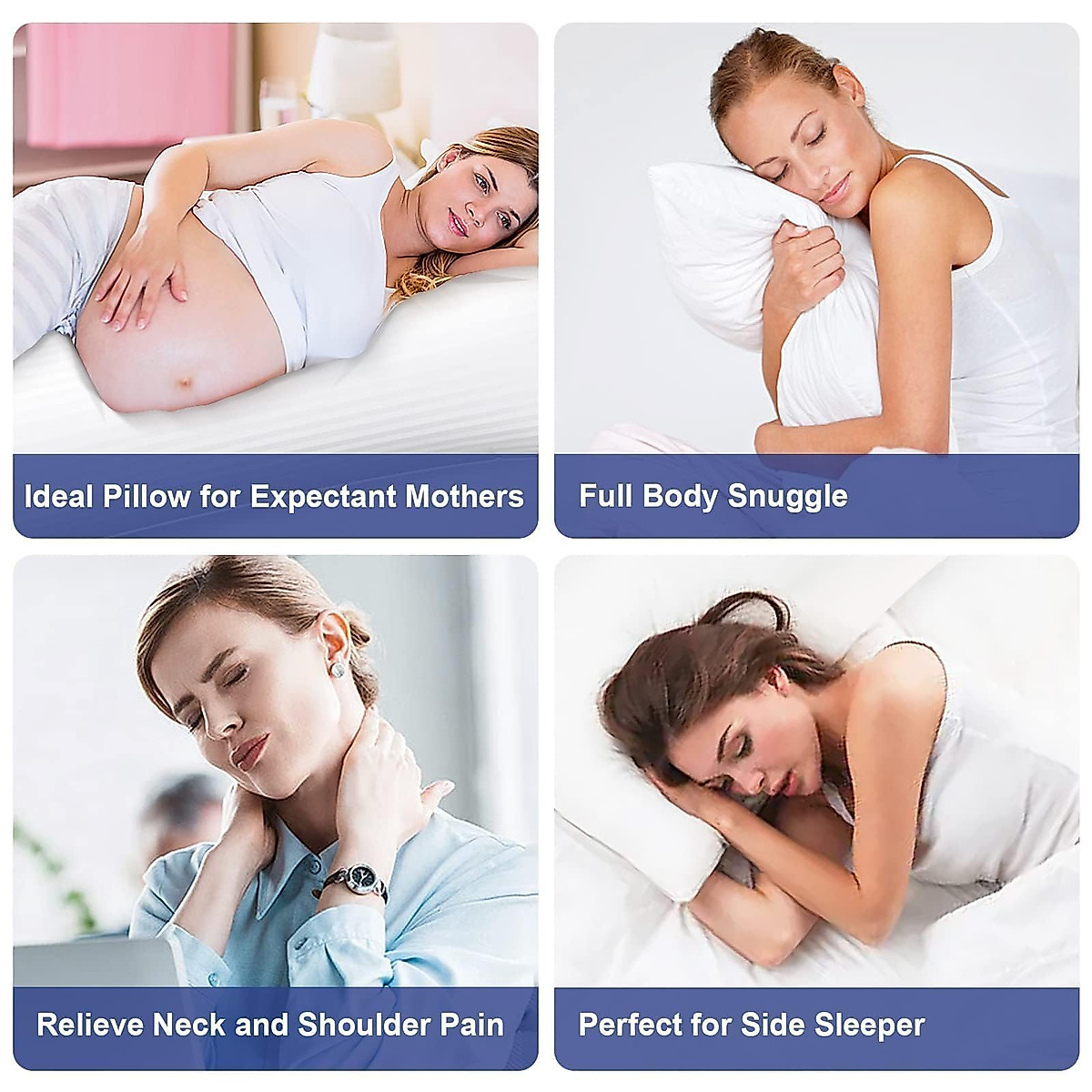 YUGYVOB Cooling Body Pillow for Adults- Satin Stripe Full Body Pillow Long Pillow Insert, Pregnancy Pillows for Sleeping, Fluffy & Firm, 20x54 Inch