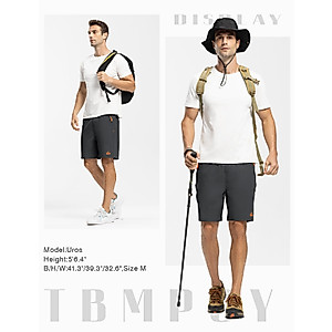 TBMPOY Men's Breathable Bodybuilding Dry Fit Exercise Fitness Shorts with Zipper Pockets, 01grey, Medium