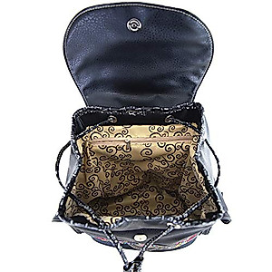 WESTERN ORIGIN Sugar Skull Day of the Dead Daypack Concealed Carry Backpack Fashion Women Travel Biker Purse Wallet Set (#1 Black Set)