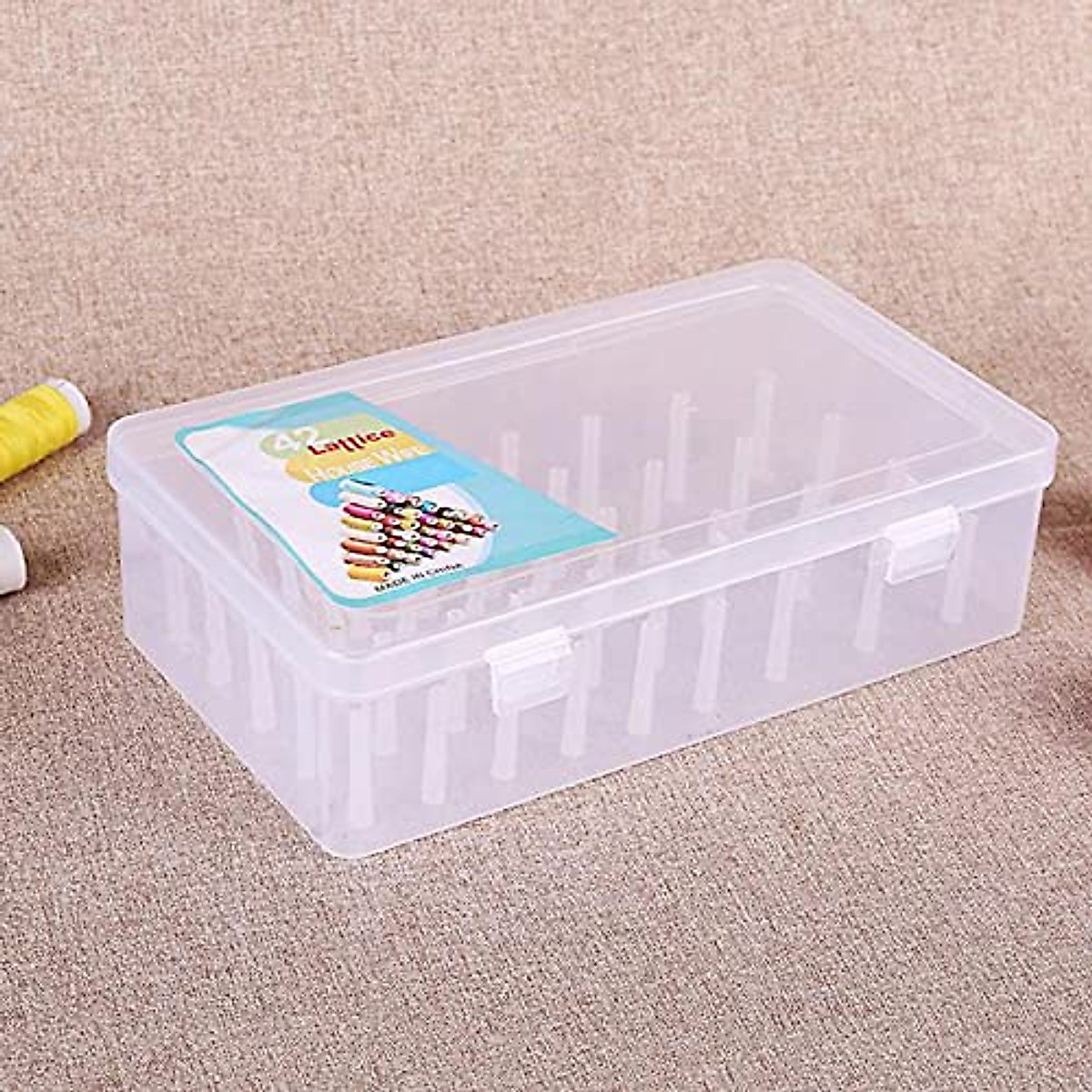Amagogo 3 Pack 42 Slots Large Capacity Sewing Thread Holders for Spools of Thread, Empty Thread Storage Box, Sewing Yarn Spools Containers Storage Case