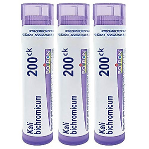 Boiron Kali Bichromicum 200ck Homeopathic Medicine for colds with Thick Nasal Discharge - Pack of 3 (240 Pellets)