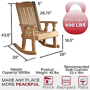 Amish Heavy Duty 600 Lb Mission Pressure Treated Rocking Chair (Unfinished)