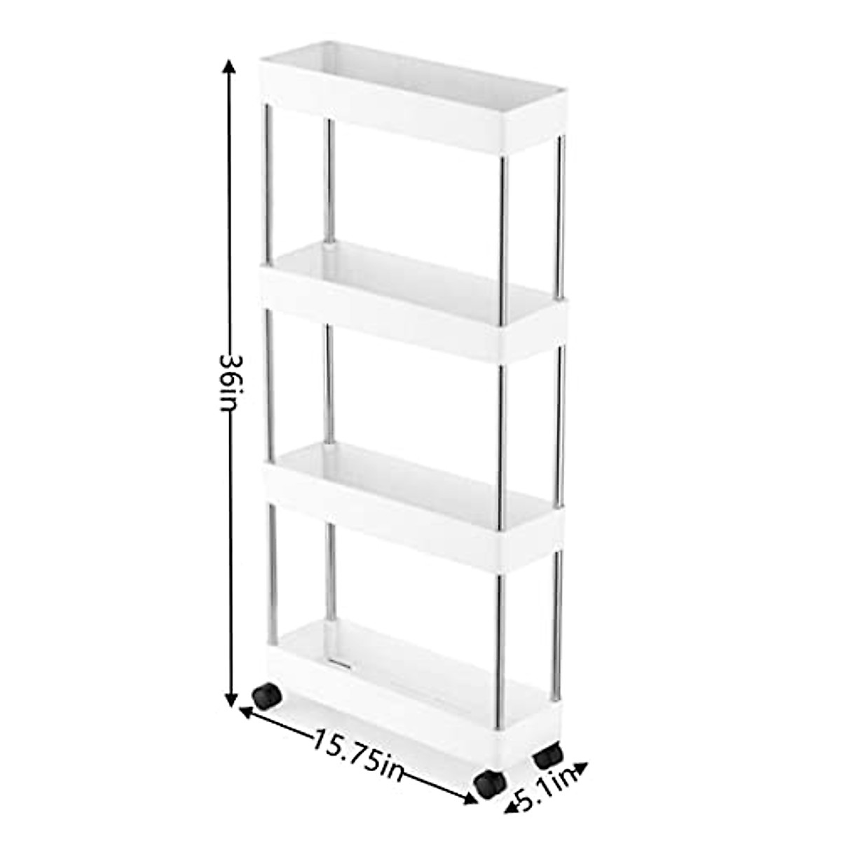 Xerhnan 4-Tier Stackable Small Shoe Rack Pink and 4-Tier Slim Storage Cart Narrow Shelving White