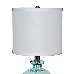 Catalina Lighting 20687-000 Textured Ocean Blue Glass Table Lamp, 18.25"H