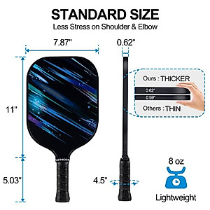 LSTECICE Pickleball Paddles Set of 4, Professional 13mm Pickleball Rackets, Lightweight Pickleball Set, Pickleball Equipment with 4 Pickleball Racquets, 4 Balls and Portable Carry Bag