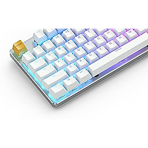 Glorious Custom Gaming Keyboard - GMMK 85% Percent TKL - USB C Wired Mechanical Keyboard - RGB Hot Swappable Switches & Keycaps - Silver/White Metal Top Plate