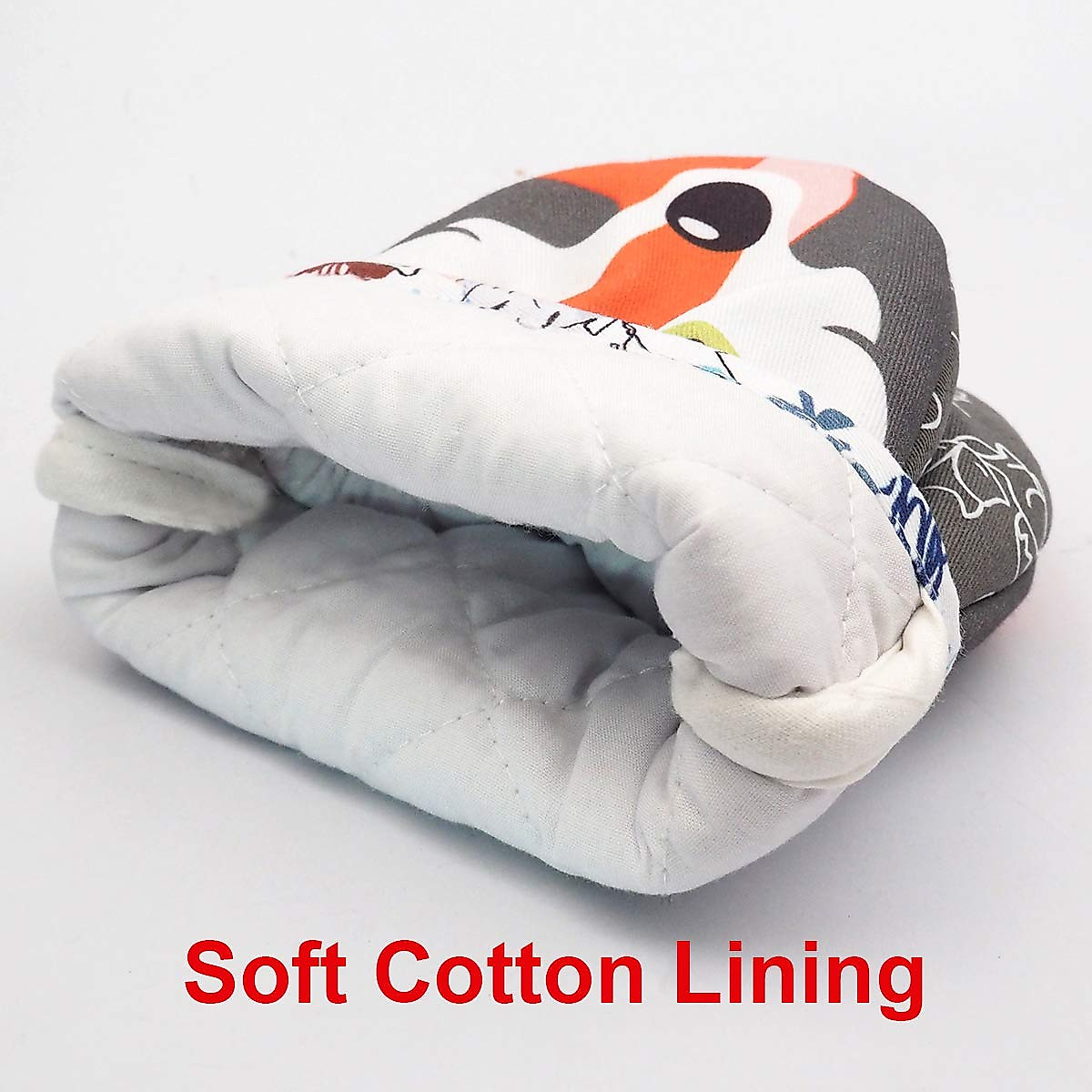 Alselo Mini Oven Mitts,2pk - Silicone Little Kitchen Gloves, Heat Resistant with Non-Slip Grip and Soft Quilted Cotton Lining for Safe Backing Cooking Barbecue (Gray, 2)