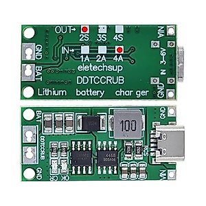 ANMBEST 2PCS 2S 4A Type-C to 8.4V Step-Up Boost LiPo Polymer Li-Ion Charger 7.4V 18650 Lithium Battery with LED Indicator for Electronic DIY