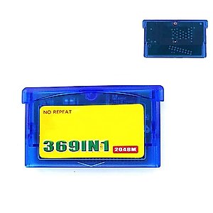 Penguin Supply Cases 369 in 1 Game Cartridge Card for G-B Console ,32 Bit Retro Video Compilations Classic Collection English Version,Support GBA/ GBM/ GBA SP/ NDS/ NDSL All Version Yellow