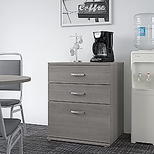 Bush Business Furniture Universal Floor Storage Cabinet with Drawers, Platinum Gray