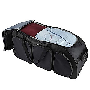 Travelers Club Xpedition 30 Inch Multi-Pocket Upright Rolling Duffel Bag, Black, 30" Suitcase