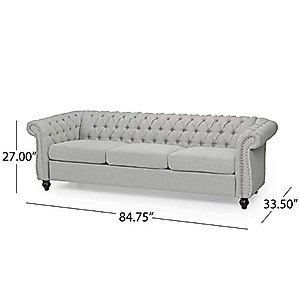 Christopher Knight Home Norma Sofas, Cloud Gray, Dark Brown