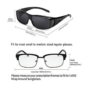LVIOE Over Glasses Sunglasses Wrap Around Polarized Sunglasses for Men Women Fit Over Prescription Glasses with UV Protection