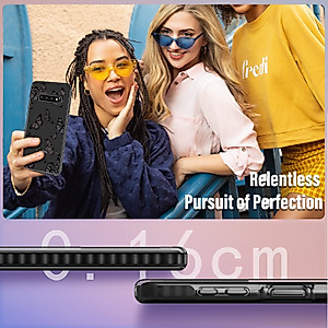 Toycamp for Samsung Galaxy S10 Plus Case, Cute Funny Butterflies Design for Women Girls Boys Teens for Galaxy S10 Plus Cases, Cute Cartoon Black Butterflies Print Cover for S10+ Case, 6.4''