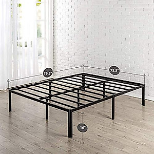ZINUS Van 16 Inch Metal Platform Bed Frame / Steel Slat Support / No Box Spring Needed / Easy Assembly, King