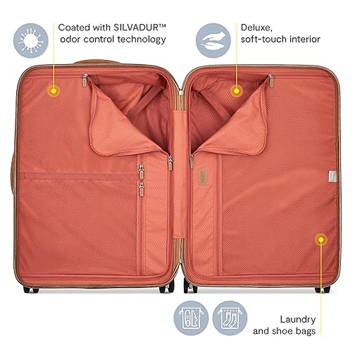 DELSEY Paris Chatelet Hardside 2.0 Luggage with Spinner Wheels, Angora, Checked-Medium 24 Inch