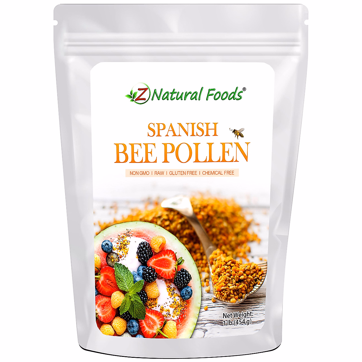 Premium Bee Pollen Granules - Product of Spain | Pleasant Aromatic Sweet Flavor | All Natural Multicolor | 100% Pure, Health Superfood Supplement, Non-GMO, 1lb