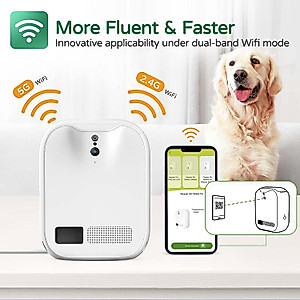 CENGCEN Pet Monitoring Camera Dog Treat Dispenser Two-Way Audio HD WiFi Dog Camera with 130° View, Remote Tossing App Compatible with Android/iOS, Night Vision, Wall Mounted - 2023 Pro