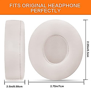 Ear Pads Replacement for Beats Solo 3 - GVOEARS Earpad Cushions Covers for Solo 2 Solo 3 Wired Wireless ON-Ear Headphones with Noise Isolation Memory Foam Protein Leather (Light Pink)