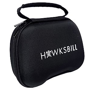 Hawksbill Travel Controller Case Compatible with Switch Pro Controller, PS5 Controller & Xbox Controller - Portable and Compact Hard Shell Carrying Case (Black & White)