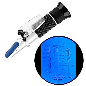 Antifreeze Refractometer in Fahrenheit Coolant Refractometer 4 in 1 Antifreeze Tester for Checking Freezing Point of Automobile Antifreeze System, Battery Fluid, Glycol, Coolant