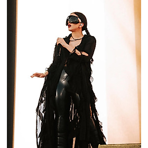 TYA Oversized Wrap Around Sunglasses for Women Men, Futuristic Rave Curved Lens Shades, Fashion Trendy Shield Sun Glasses