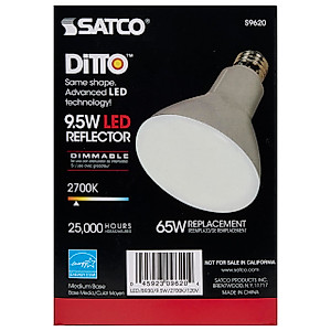 Satco S9620-9.5 Watt; BR30 LED Bulb; 2700K (12 LED Light Bulbs)