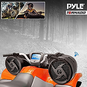 Pyle Waterproof Marine ATV Powered Speakers - 500W UTV Bluetooth Sound System All-Terrain Sound ATV Speakers w/ AUX 3.5mm, 6.5” Dual Audio Sound System for Car, Boat, Golf Carts & Jetski PLATV550BT