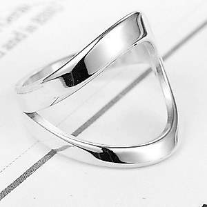 Jude Jewelers Stainless Steel Open Karma Statement Promise Ring (Silver, 7)