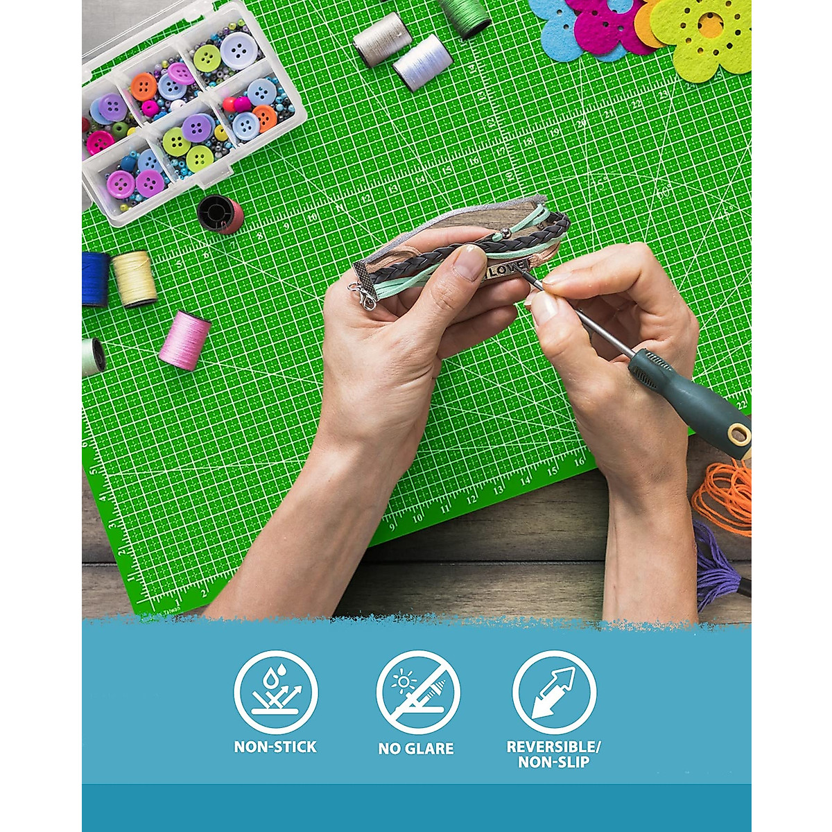 G+ Self-Healing Reversible Cutting Mat A1 (23”x 35”) Non-Slip, Durable, Scratch-Resistant Cutting Board for Arts, Crafts, Sewing, and Quilt Making - Perfect for Artists, Hobbyists, and Entrepreneurs