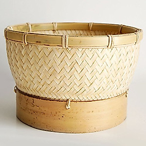 Exotic Art Dine Inner Sticky Rice Steamer Cooking Bamboo Basket for Insert in Rice Cooker (Basket Diameter 7").