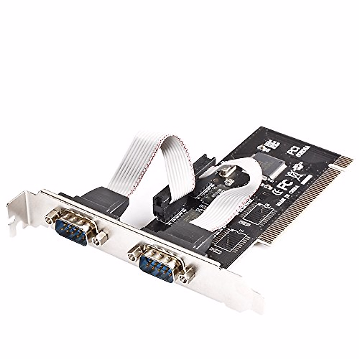axGear 2 Ports Dual Bidirectional RS-232 DB9 9-pin Serial Port to PCI I/O Card Adapter