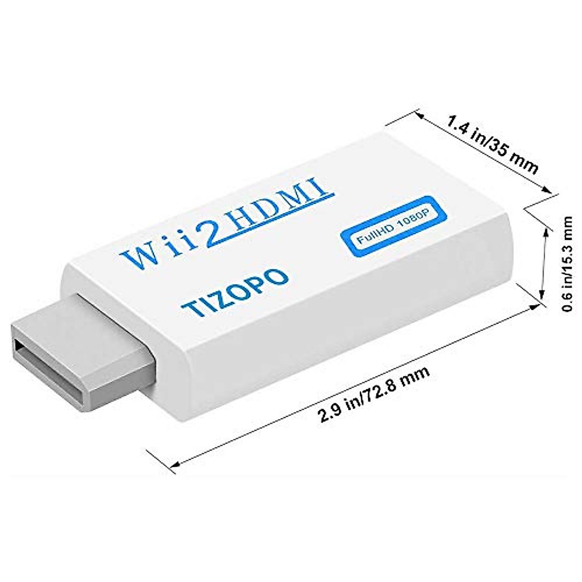 TIZOPO Wii to HDMI Converter,Wii HDMI Adapter Output Video Audio HDMI Converter 1080P，with 3,5mm Audio Jack&HDMI Output Compatible with Wii, Wii U, HDTV, Supports All Wii Display Modes 720P, NTSC