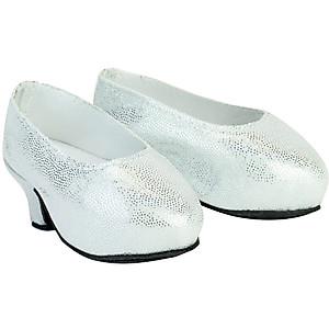 Sophia's Sparkling High Heels with Closed Toes and Glitter Platform Pumps for 18 Inch Dolls, Silver