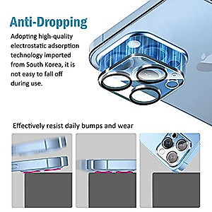 QHOHQ [3 Pack] Tempered Glass Camera Lens Protector for iPhone 13 Pro 6.1" ＆ iPhone 13 Pro Max 6.7", 9H Hardness, Ultra HD, Anti-Scratch, Easy to Install, Case Friendly [Does not Affect Night Shots]