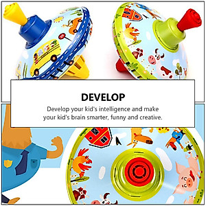 1pcs Toddler Traditional Spin Tops Traditional Iron Spinning Tops Toys for Girl Boy Educational Kindergarten Toys Party Favors