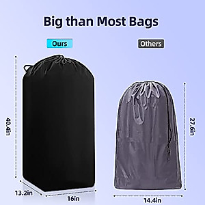 Laundry Bag Travel Extra Large with Drawstring Closure, 130L Blanket Storage Bags, Machine Washable Reusable Clothes Storage Bag for Blankets and Quilts, Toys Organizer(2 Large, Black)