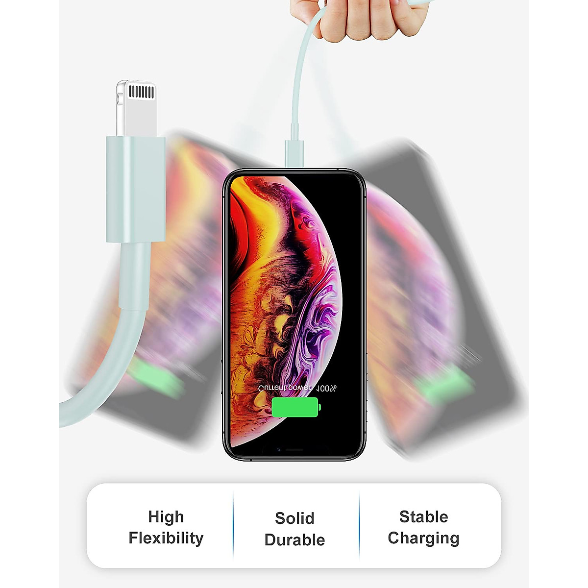 4 Pack [Apple MFi Certified] Apple Charging Cables 6ft, iPhone Chargers Lightning Cable 6 Foot, Fast iPhone Charging Cord for iPhone 14/14Pro/13/13Pro/12/11/11Pro/11Max/ X/XS/XR/XS Max/8, ipad(Blue)