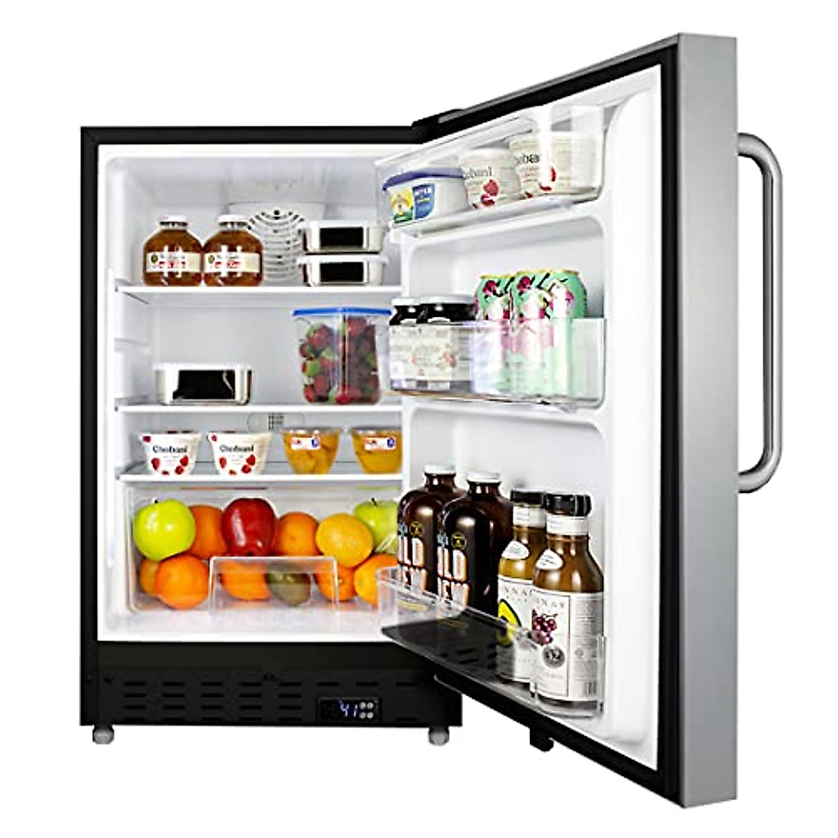 Summit Appliance ALR47BCSS 20" Wide Built-In All-Refrigerator, ADA Compliant, 3.53 cu.ft Capacity, Temperature & Open Door Alarms, Automatic Defrost, Stainless Steel Cabinet, Interior Light