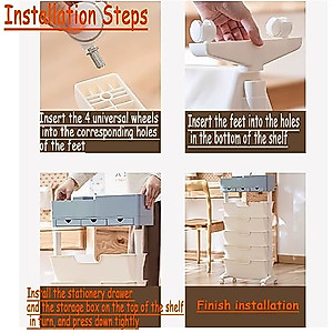 EMENAR Mobile Bookshelf, 6 Tier Moveable Bookshelf Organizer with 360° Universal Wheel, Storage Book Shelves, 2023 New Standing Bookcase for Office Classroom Bedroom (no Wheel,Pink)